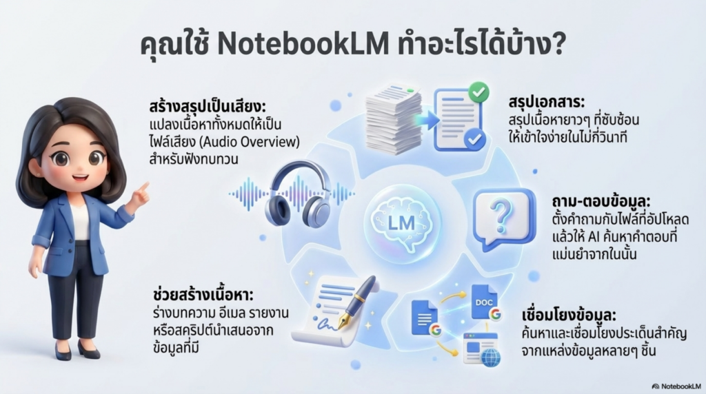 NotebookLM คืออะไร? รู้จักคุณสมบัติและวิธีใช้งาน AI จาก Google